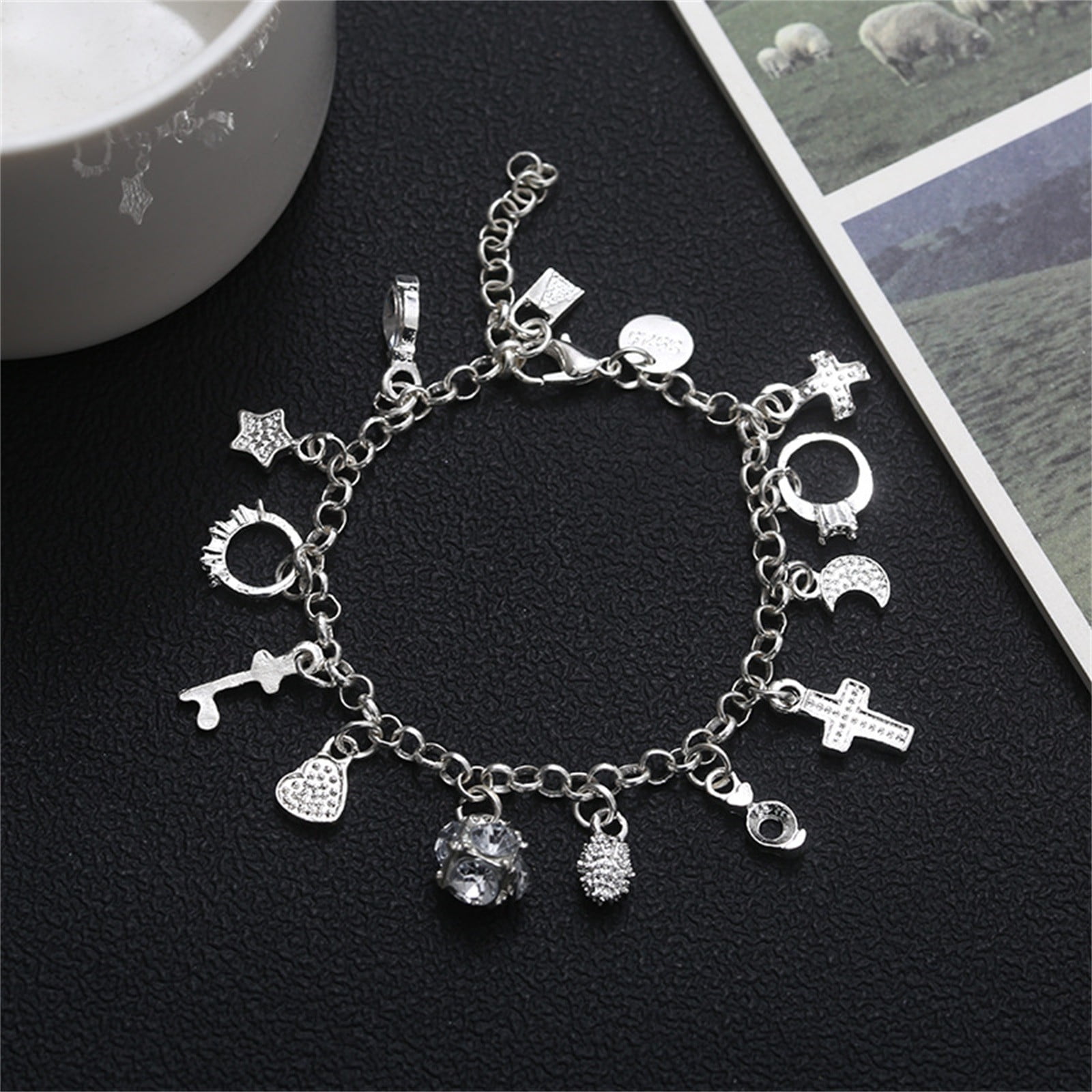 Wentin Bracelets Clearance! Women Personalized Charm Bracelets 925 ...