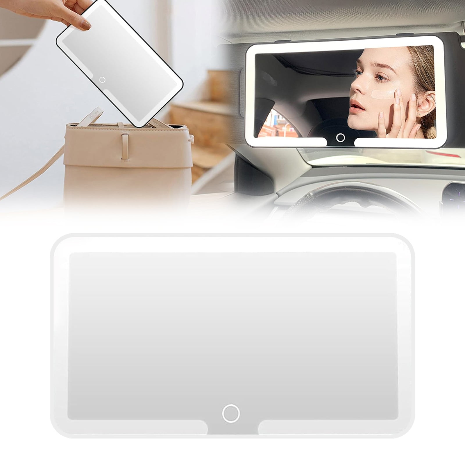 Wentin Car Sun Visor Vanity Mirror, Car Vanity Mirror With Lights ...