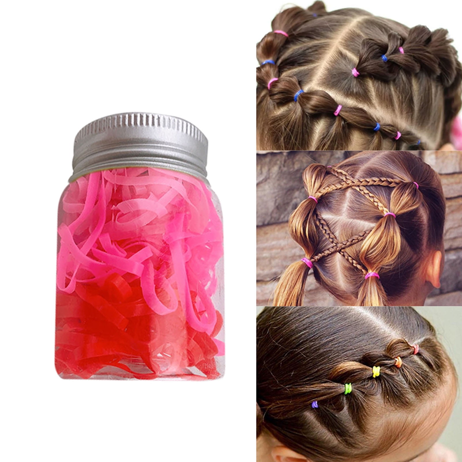 Wentin Clolorful Hair Ties For Girls Multicolor Small Hair Elastics No ...