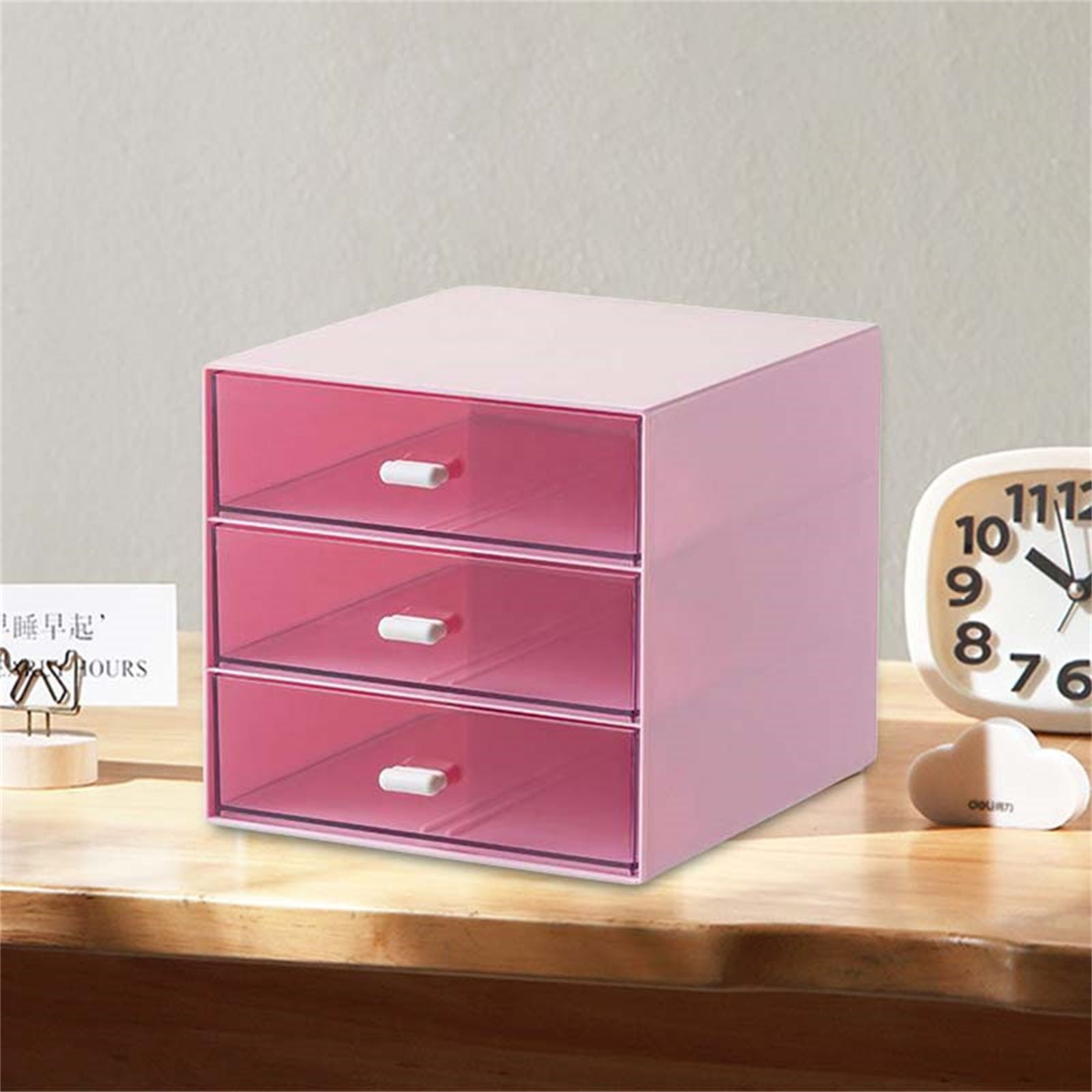 Wentin Desktop Transparent Drawer Storage Box File Storage Box Bedroom ...