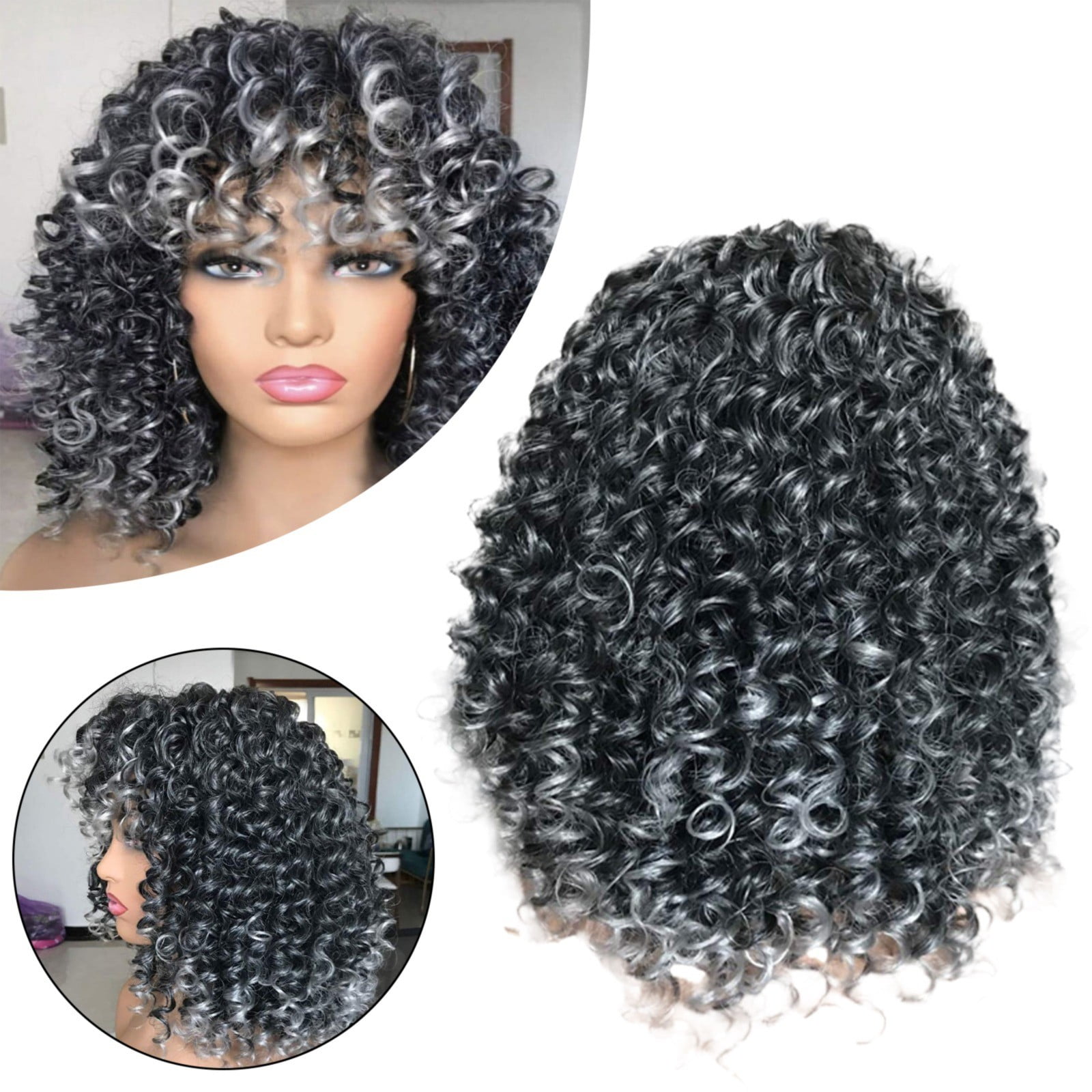 Wentin European And American Small Curly African Ladies Wig Rod Fiber 