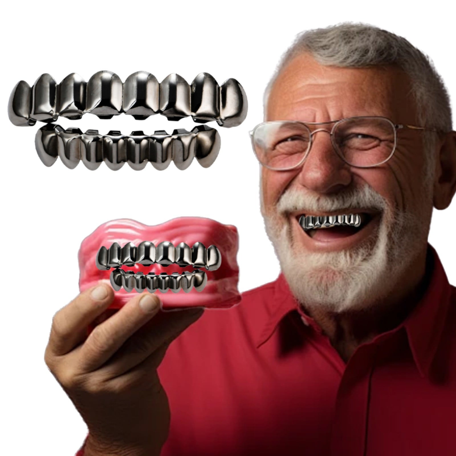 Wentin Grillz Gold Grills for Your Teeth Fake Teeth 18K Gold Plated ...