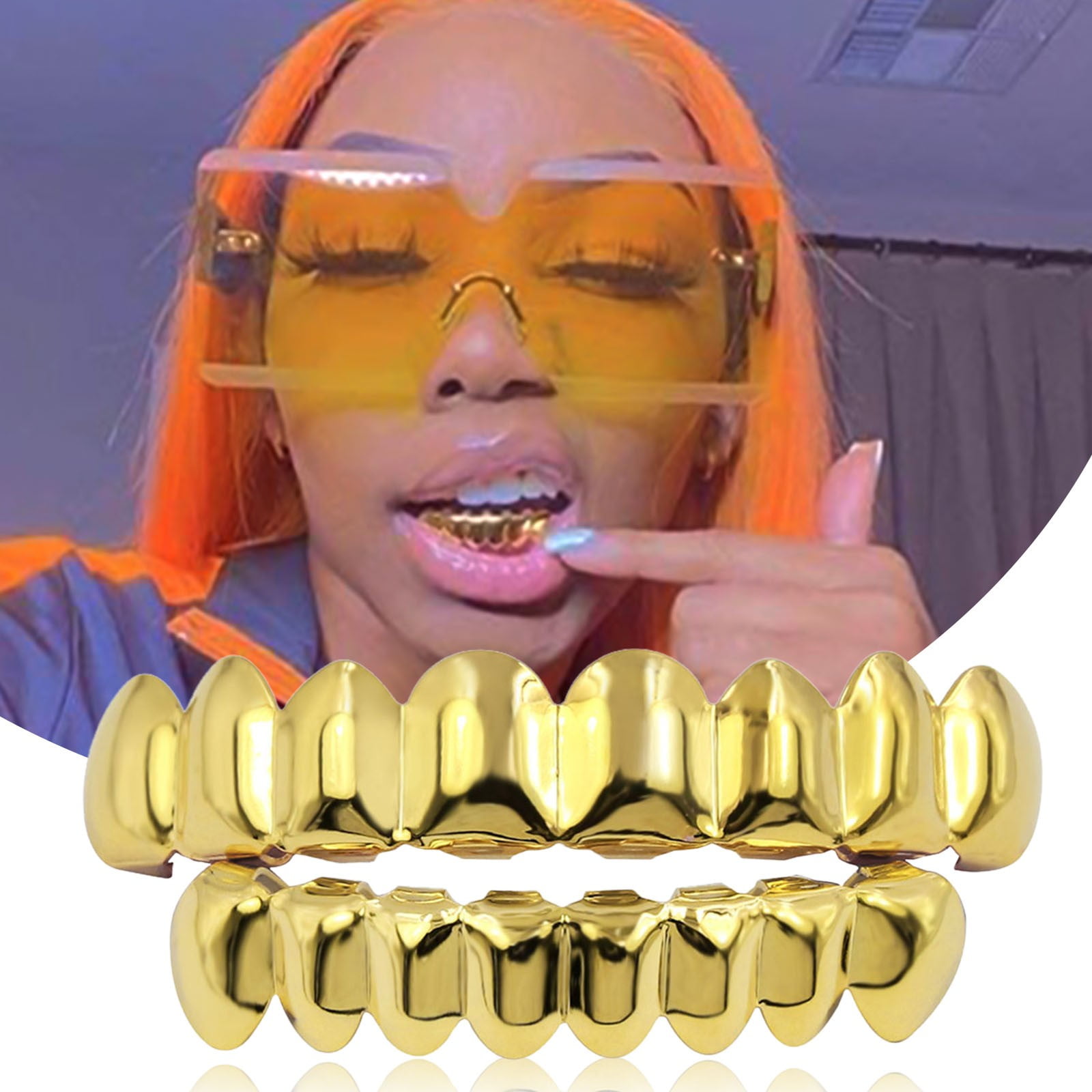 Wentin Grillz Gold Grills for Your Teeth Fake Teeth 18K Gold Plated ...