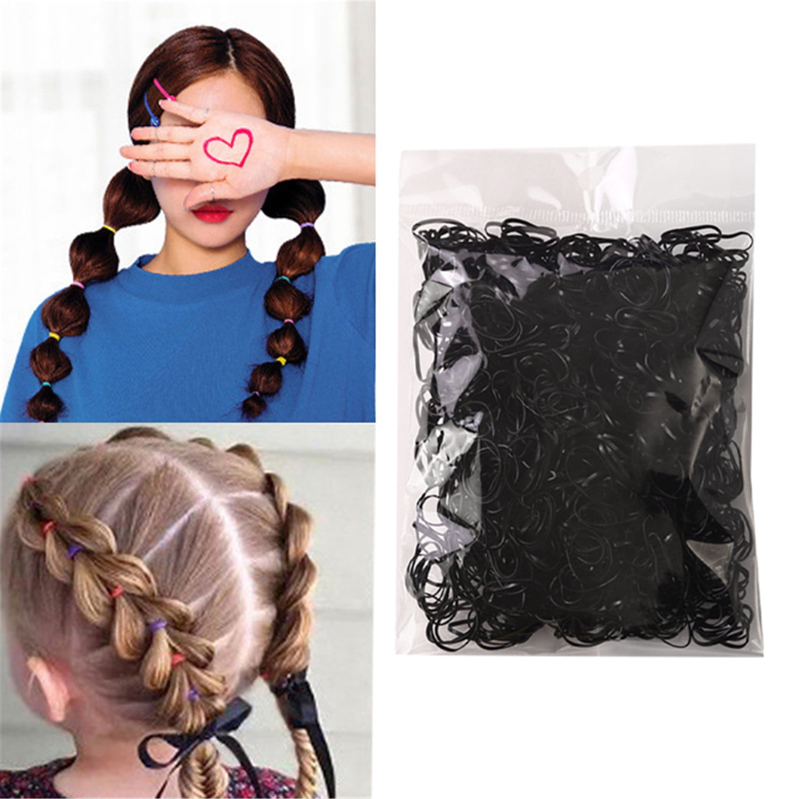 Wentin Hicarer 1000 Mini Rubber Bands Soft Elastic Bands for Hair ...