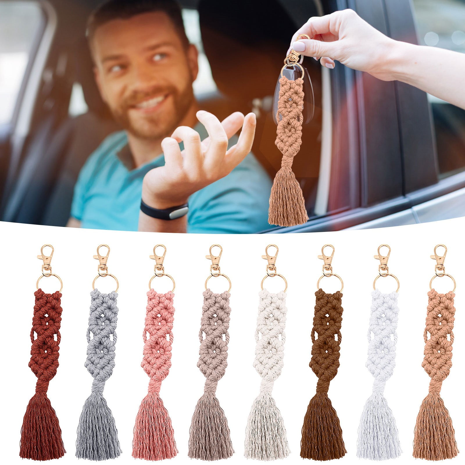 Wentin Keychains Clearance! Macrame Keychains Keychain Handmade Charms ...