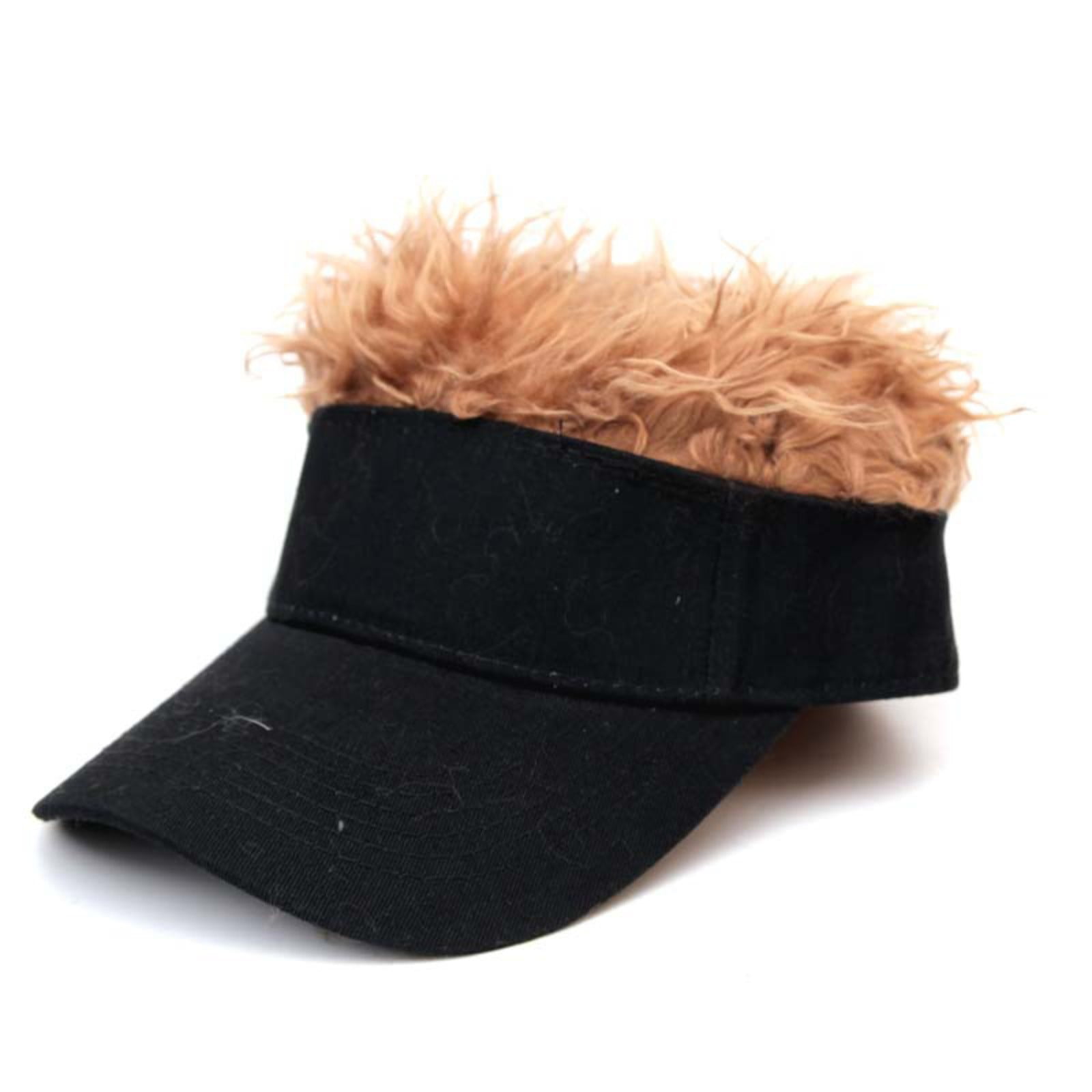 Wentin - Men's Hair Visor Sun Hats Visor with Hair Fake Hat with Hair ...