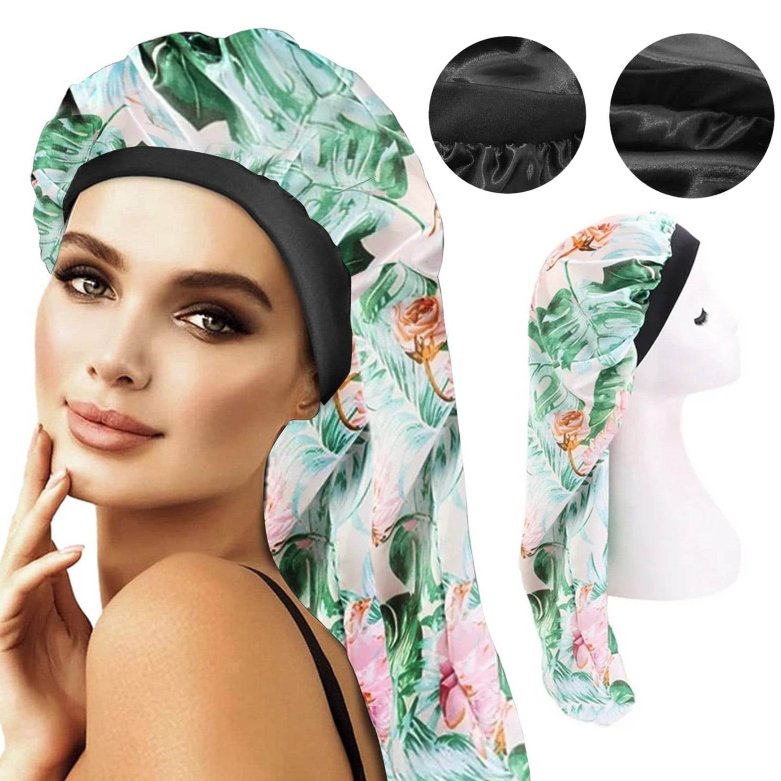 Wentin No Cap Wrap Long Satin Hair Fadin Cap For Sleeping Sleep For ...