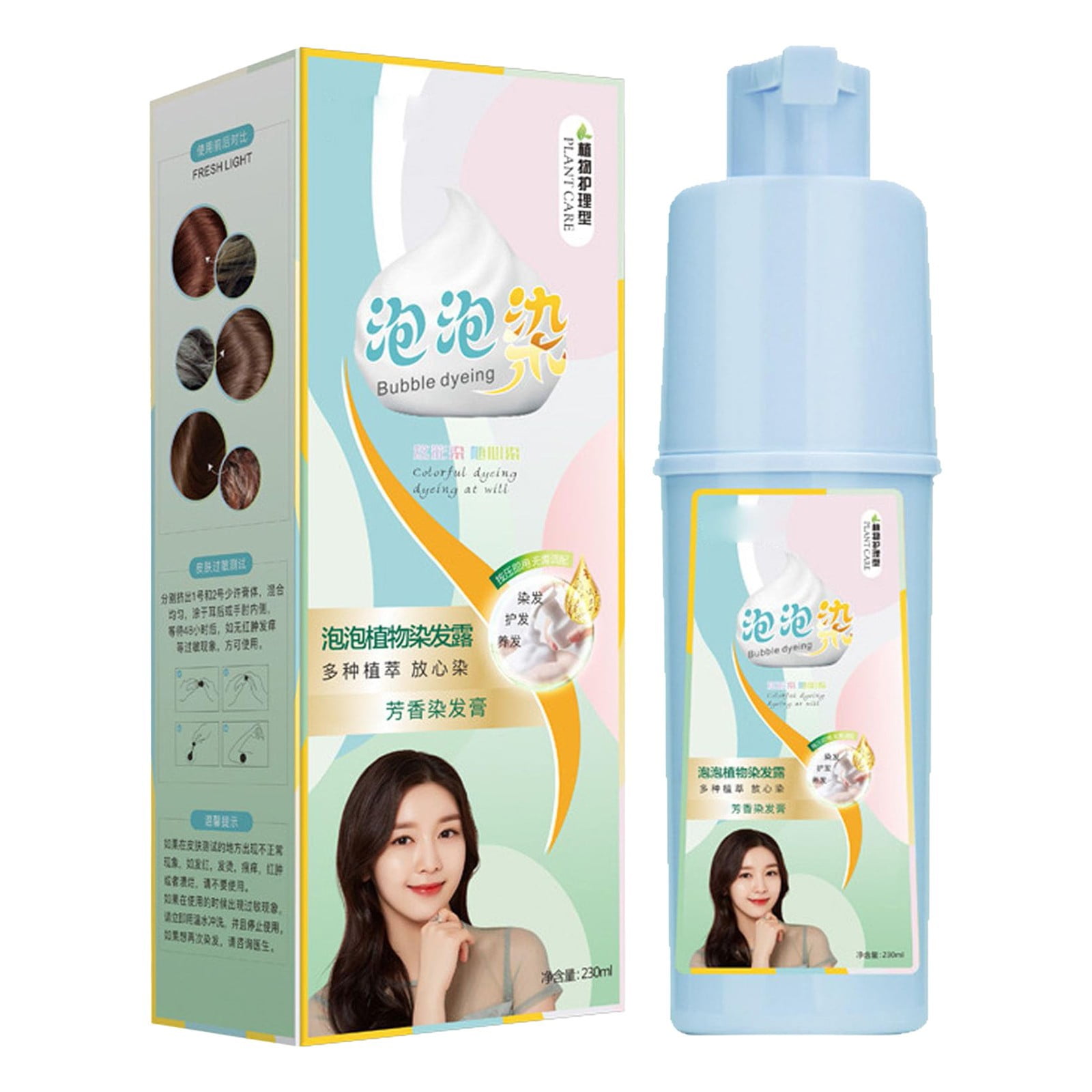Wentin Plant-Based Hair Dye Shampoo – Korean Bubble Hair Color for ...