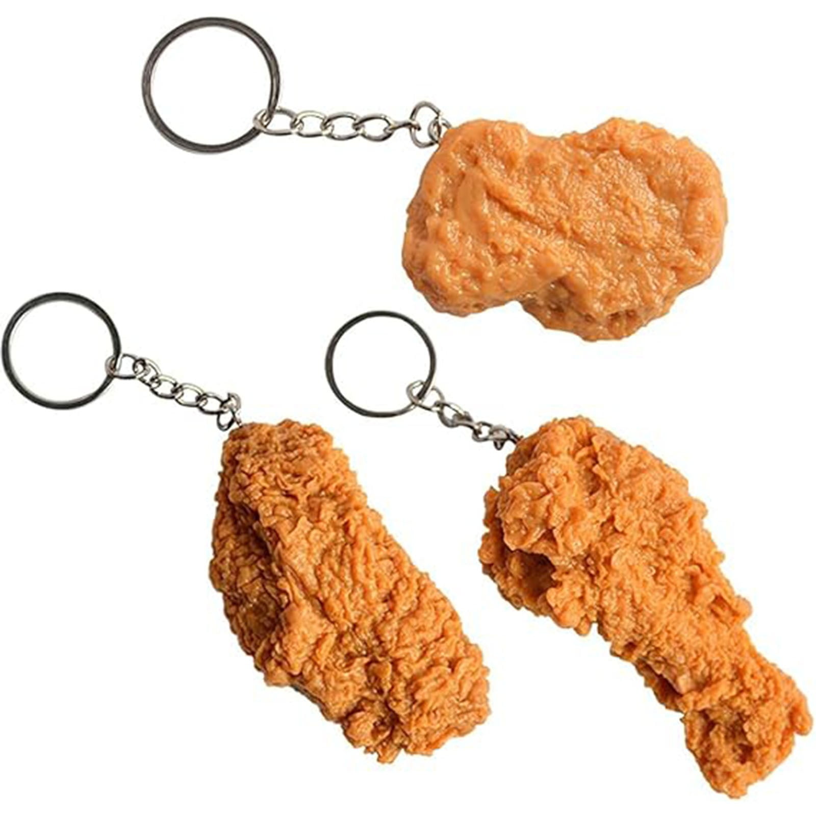 Wentin Reduced Keychains 4 Pcs Chicken Keychain PVC Imitation Food ...