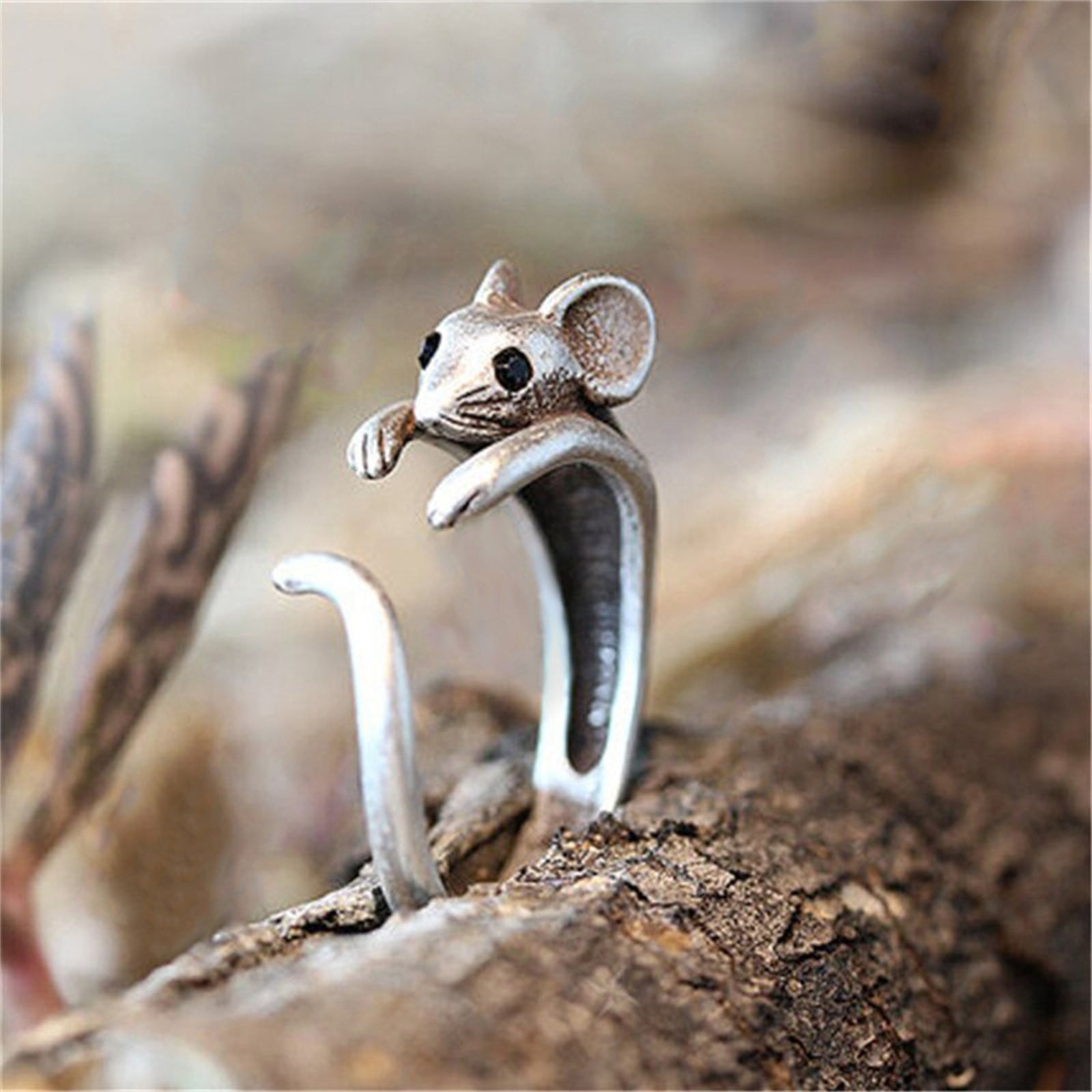 Wentin Reduced Rings 2024 New Alloy Mous E Open Ring Adjustable Animal ...