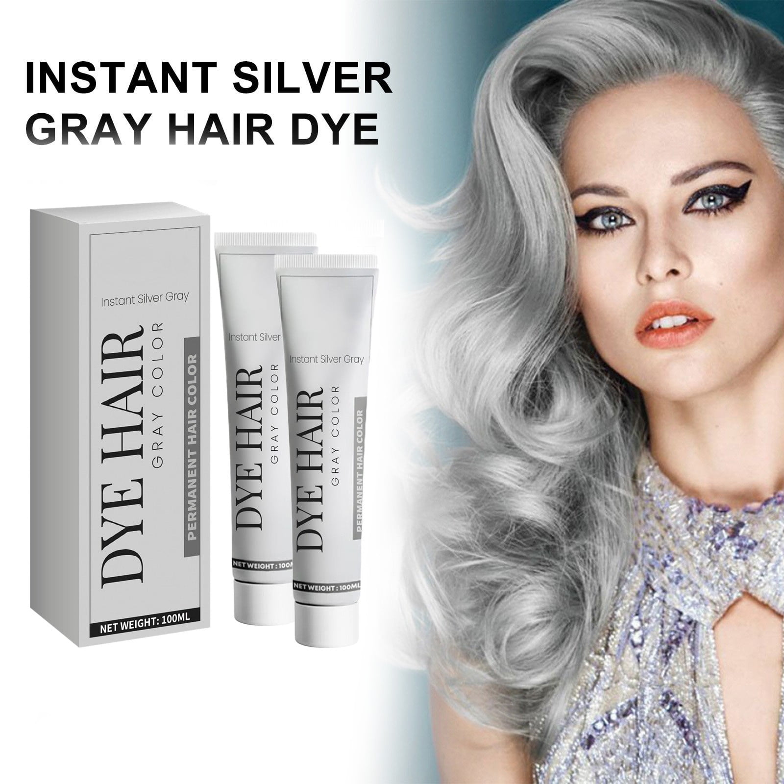 Wentin Temporary Silver Gray Hair Spray Color Wax Instant Natural ...