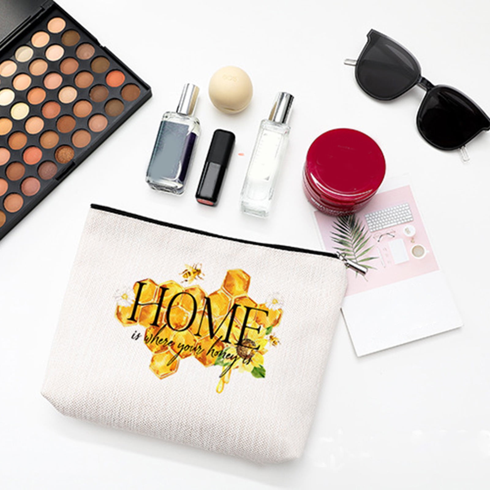 Wentin Wild Flowers Makeup Bag Vintage Floral Cosmetic Bag Best Gift Idea For Lovers Teen Girls ...