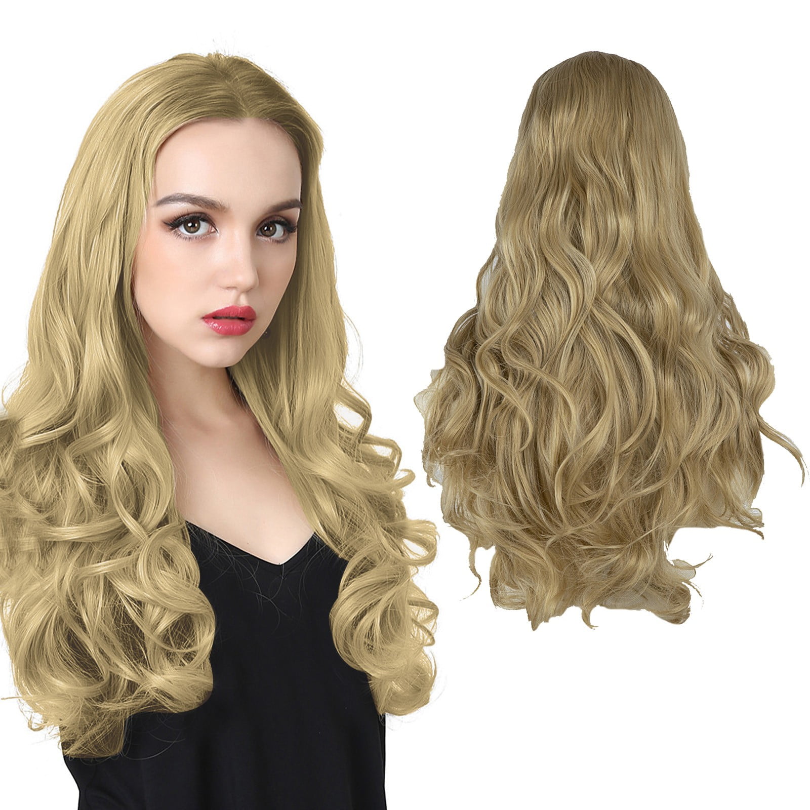 Wentin wig Clearance! 24 Inch Wig Female Long Curly Hair Big Long Hair ...