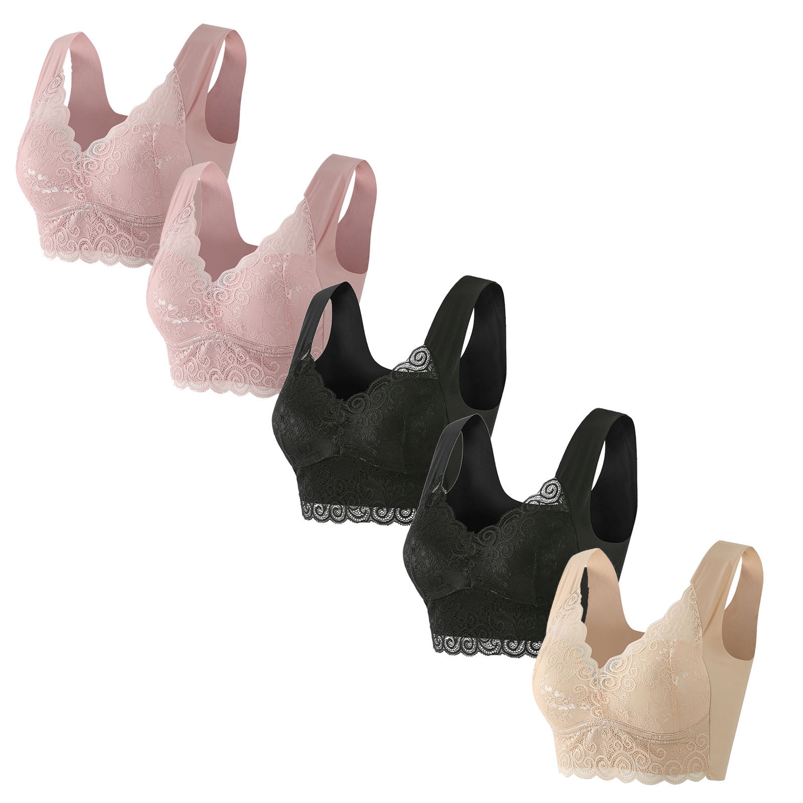 Wenyuyu Womens Plus Size Bras Push Up Lace Minimizer Underwear Bras No ...