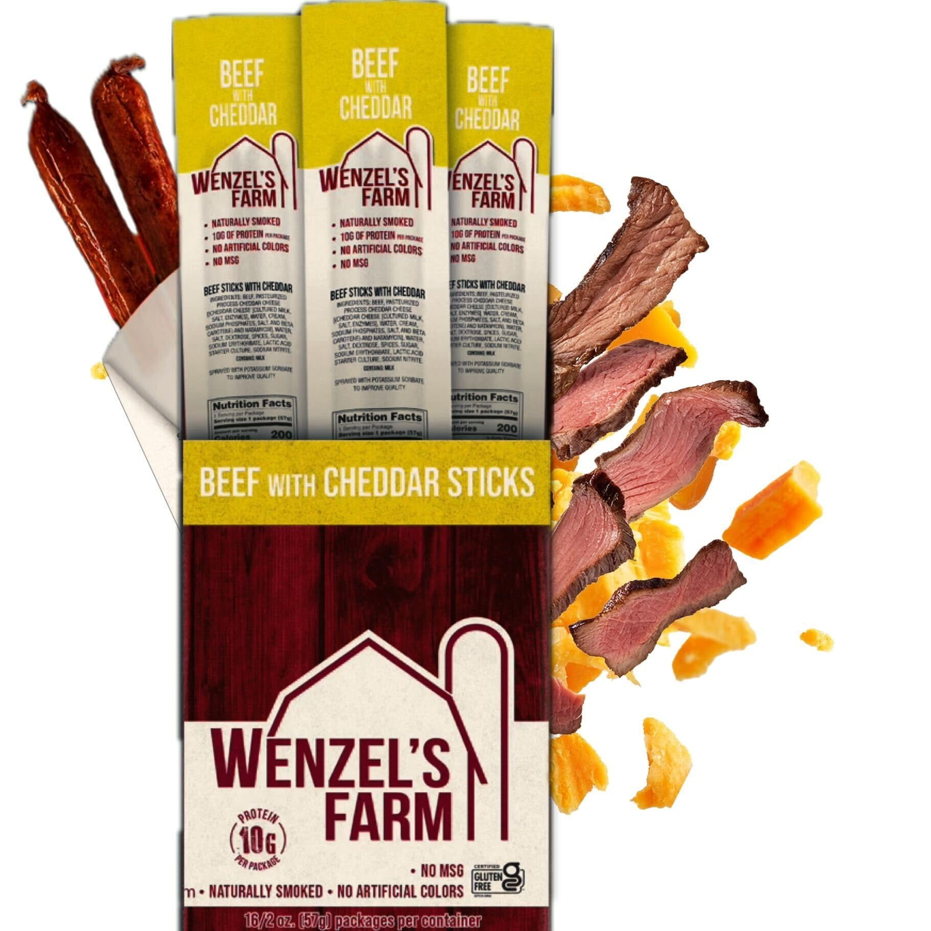 Wenzel’s Farm Beef with Cheddar HYZ01 Sticks │Snack Flavorful ...