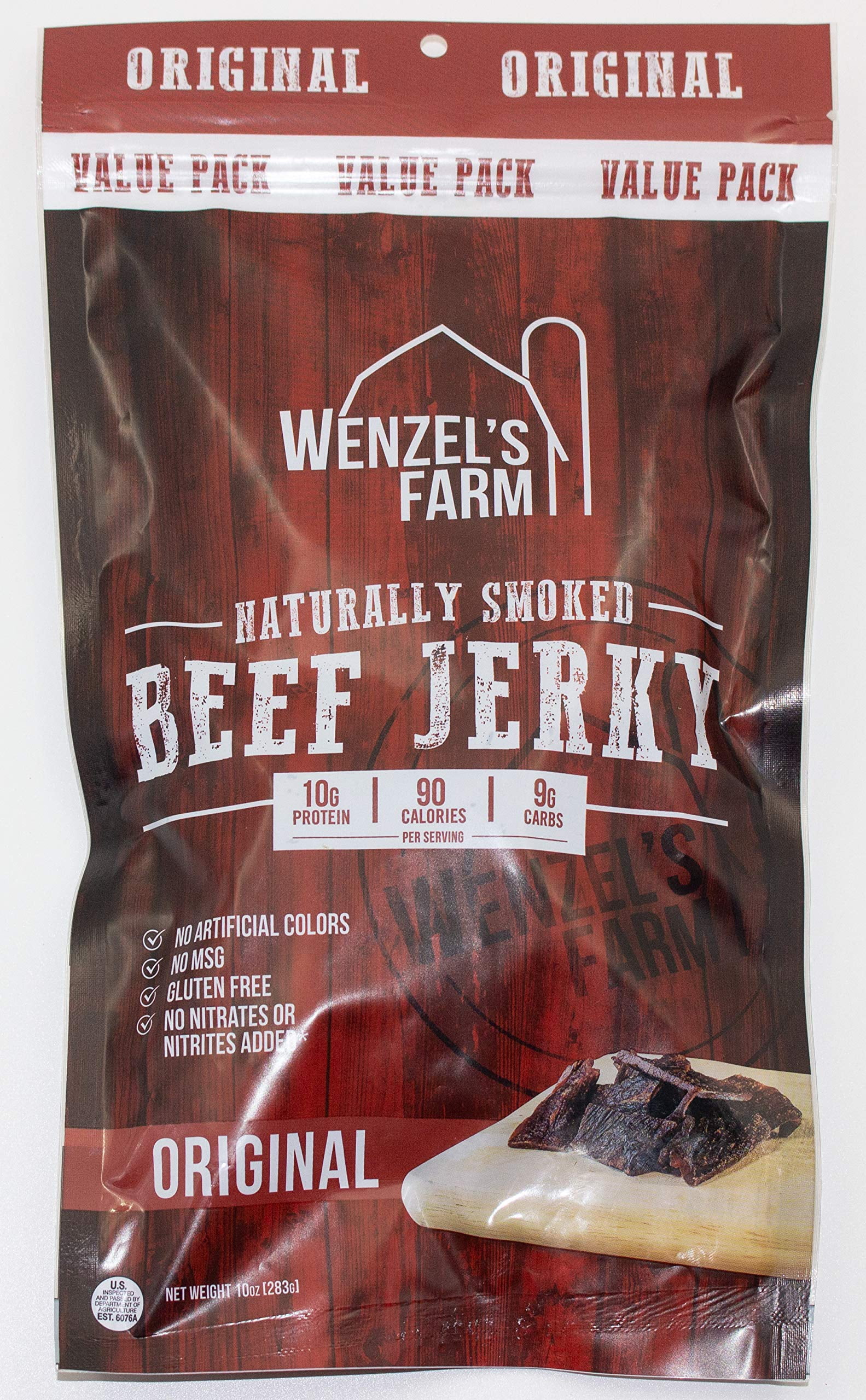 Wenzel's Farm Original Beef KEF28 Jerky 10 oz. | Naturally Smoked | No ...