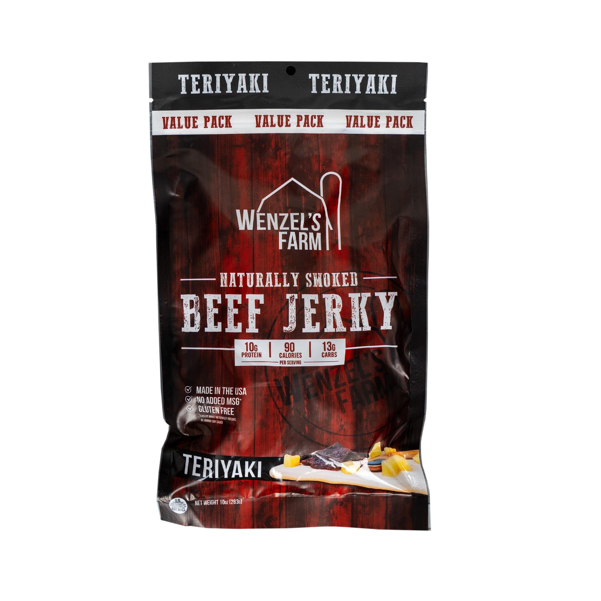 Wenzel's Farm Teriyaki Beef Jerky MDA05 10 oz. | Value Pack | Naturally ...