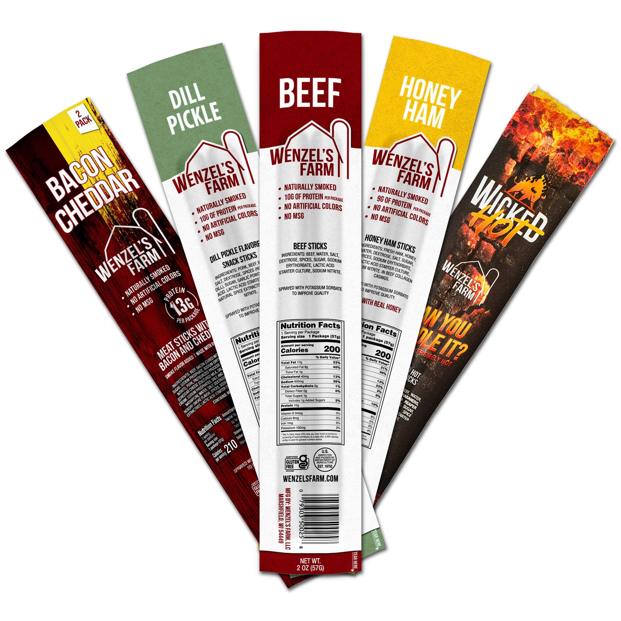 Wenzel’s Farm Wicked Sensory DPF11 Snack Sticks Variety 5 Flavor ...
