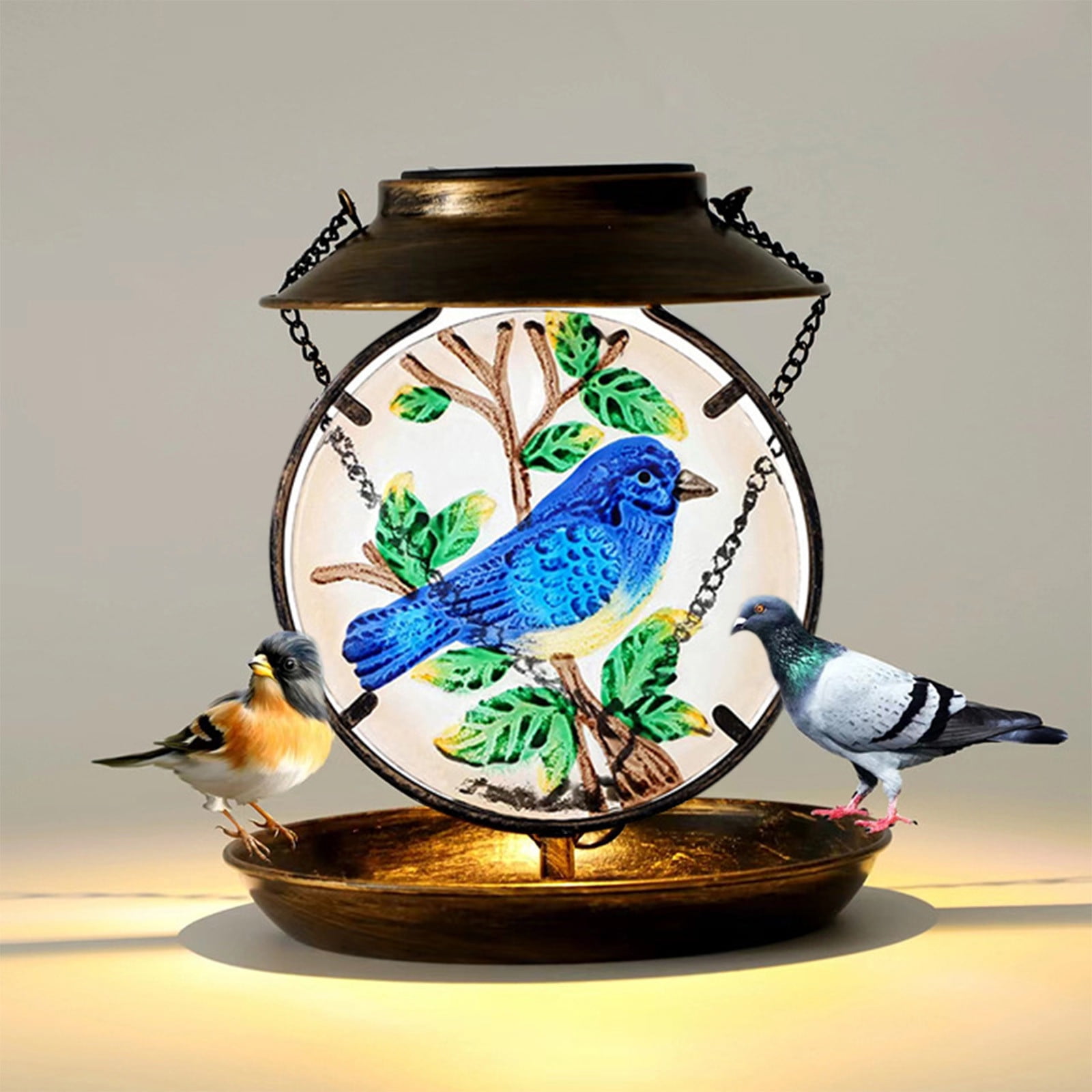 WeowiYief 2 In 1 Bird Feeder With Solar Street Lamp Waterproofing ...