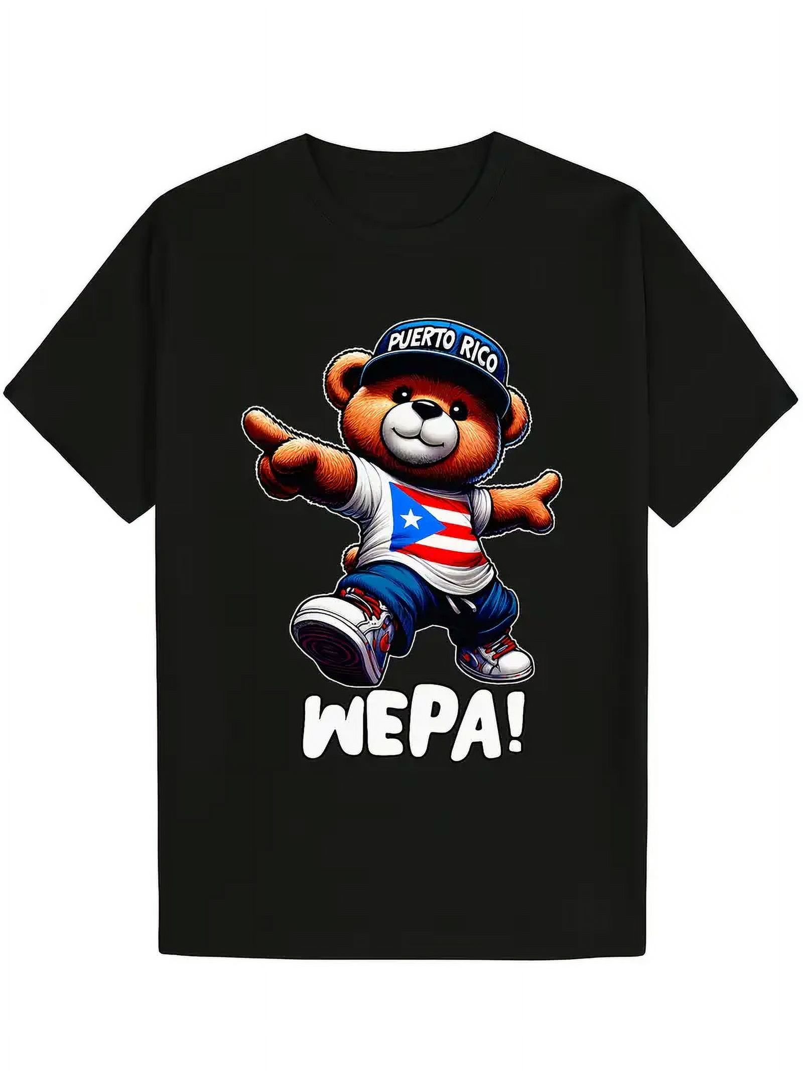 Wepa Teddy Bear Puerto Rico Flag Boricua Puerto Rican T-Shirt 100% Cotton, Gift For Men Women ...