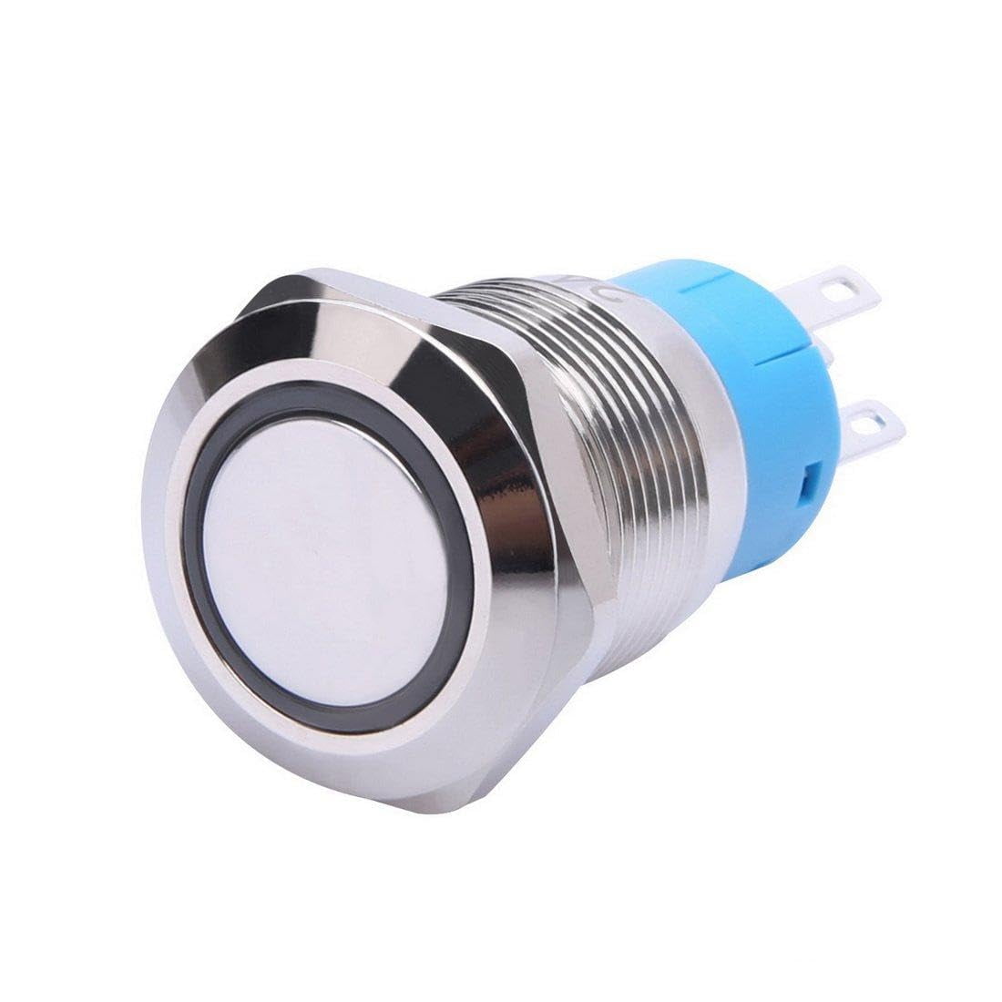 WerFamily 19mm Round Stainless Steel Metal Momentary Push Button Switches 1NO1NC SPDT ON/Off ...