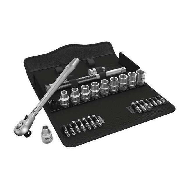 Wera 004081 Zyklop Metal Ratchet 1/2" Drive with Switch Lever SAE Set ...