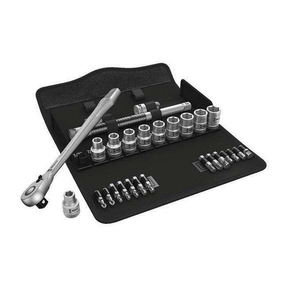Wera 004081 Zyklop Metal Ratchet 1/2" Drive with Switch Lever SAE Set ...