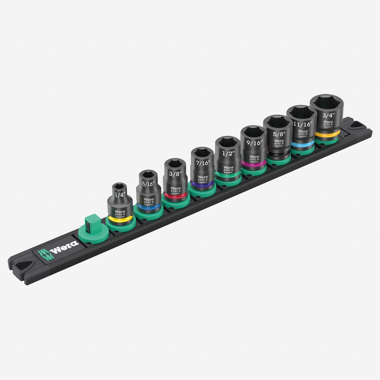 Wera 005452 9608 Magnetic Rail B Impaktor Imperial 1 Impact Socket Set ...