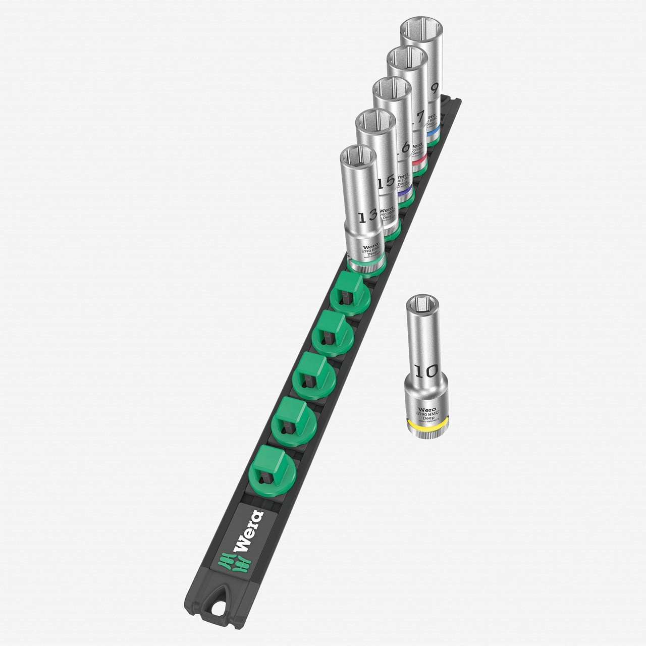 Wera 005470 Metric 1/2" Drive Deep Socket Set with Magnetic Holder, 6 ...