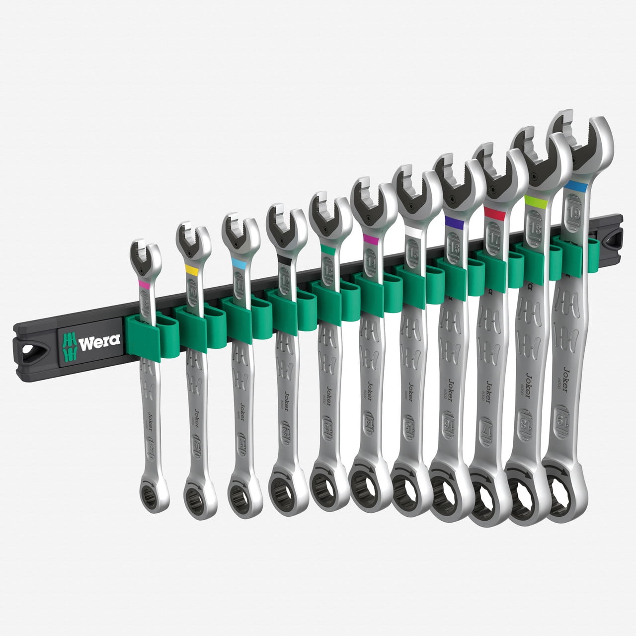 Wera 020014 9630 Magnetic Rail 6000 Joker 1 Ring Ratchet Spanner Set ...