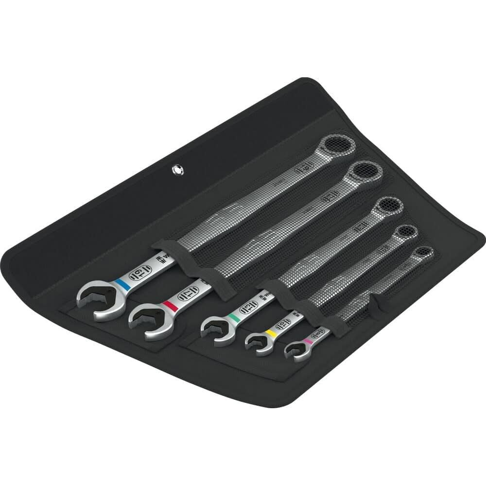 Wera Tools 6007 Joker Chromium Molybdenum Ring Ratchet Spanner Set, 5 ...