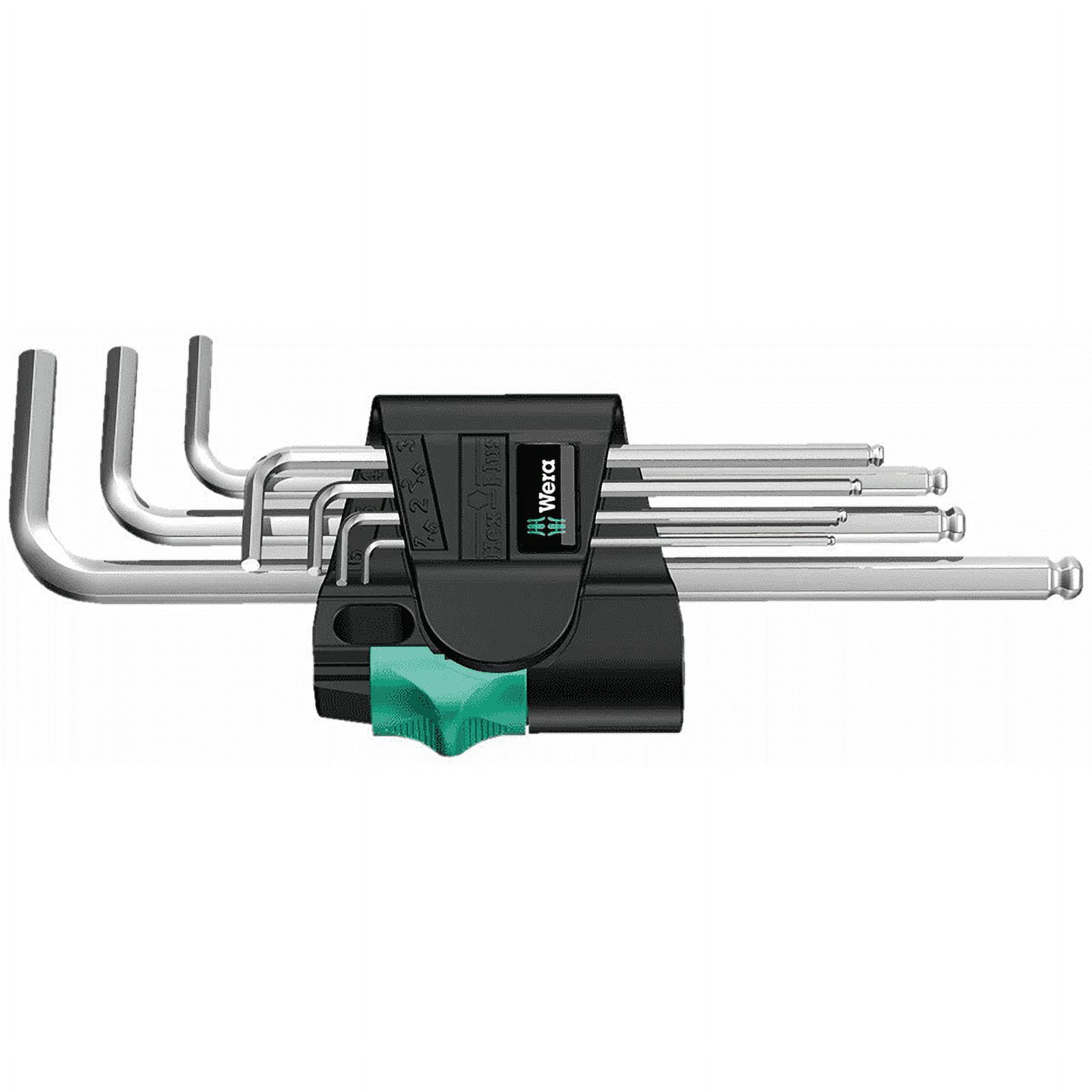 Wera 05022087001 SM N Ball-End Chrome Plated Metric L-key Set, 9 Piece ...