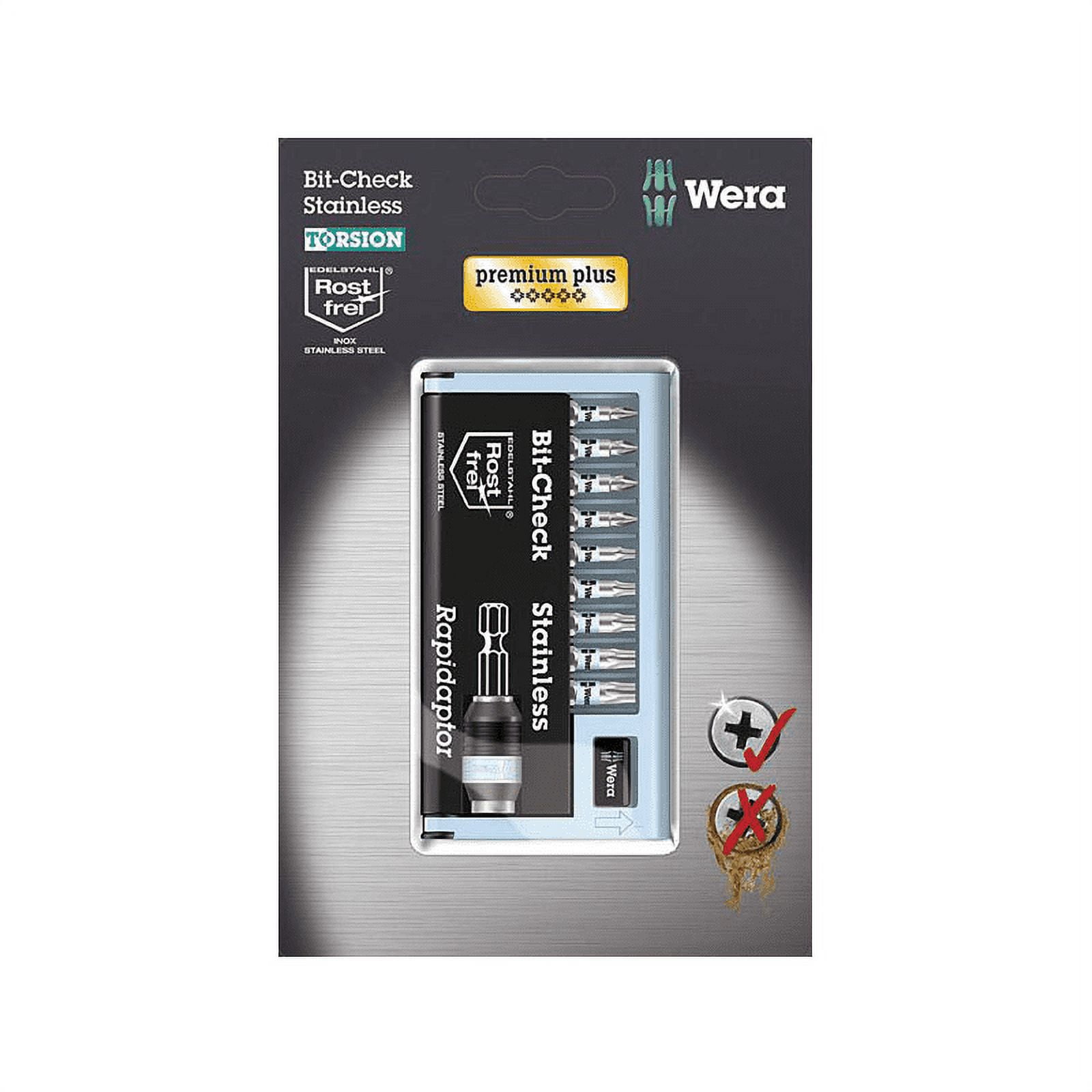 Wera 05073630001 BC 10/9 Stainless Rapidaptor Bit-Check Set, 10 Piece ...
