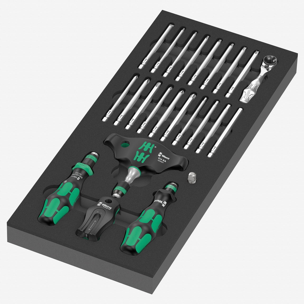 Wera 150152 Foam Insert Kraftform Kompakt Ratcheting Drivers Set 1, 24 ...