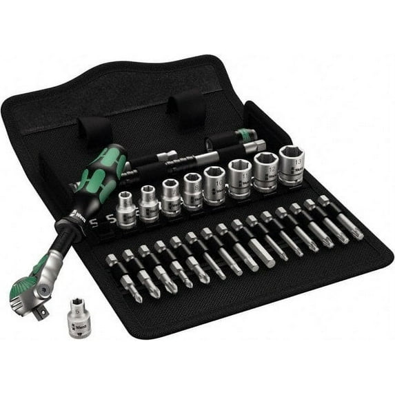 "Wera 1/4"" Drive Socket Set with Folding Textile Box (5004016001 ...