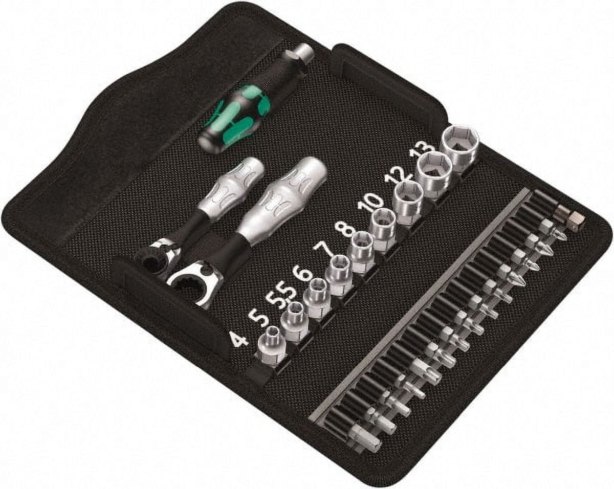Wera 5135918001 27 Piece 1/4" Drive Ratchet Socket Set Comes in Canvas ...