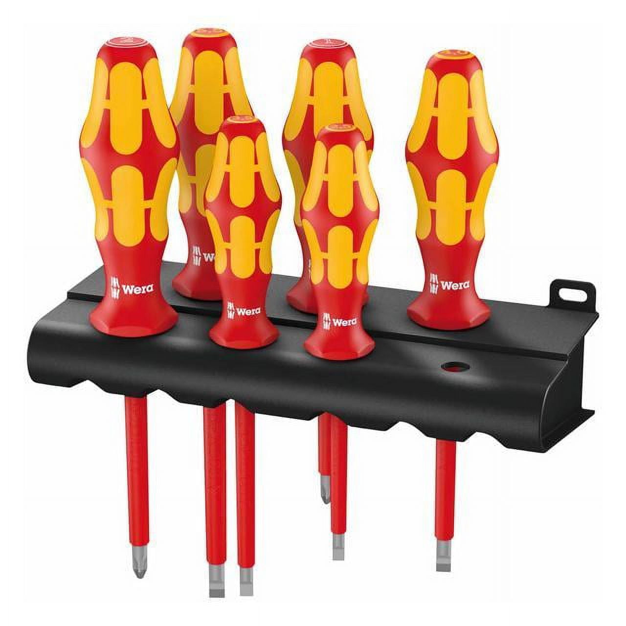 Wera 6-Piece VDE-Insulated Screwdriver Set with Lasertip, Anti-Roll ...
