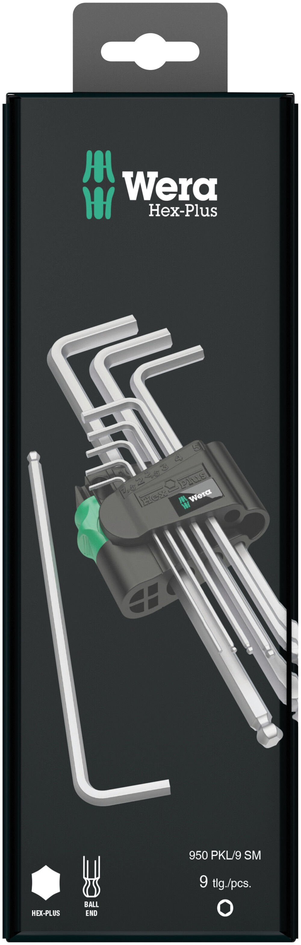 Wera Tools Metric Chrome Plated 950/9 Hex-Plus 1 Sb L-Key Set - Walmart.com