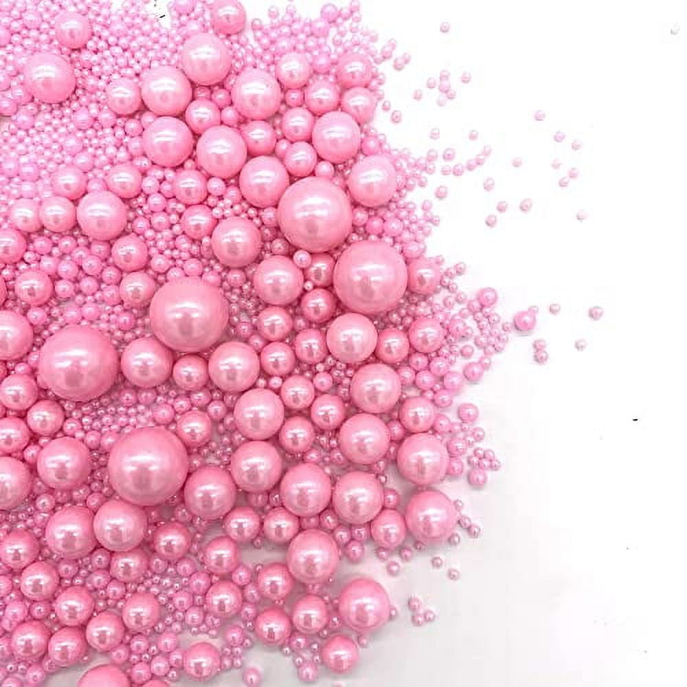Weraru Edible Pink Pearl Sugar Sprinkles Candy Mixing Size Baking ...
