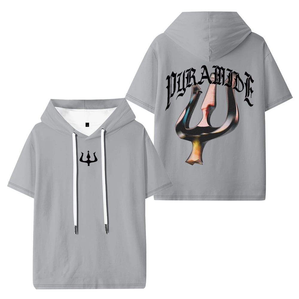 Werenoi Pyramide 2 90s Retro Hooded Short Sleeve Hip Hop Tees for Men ...