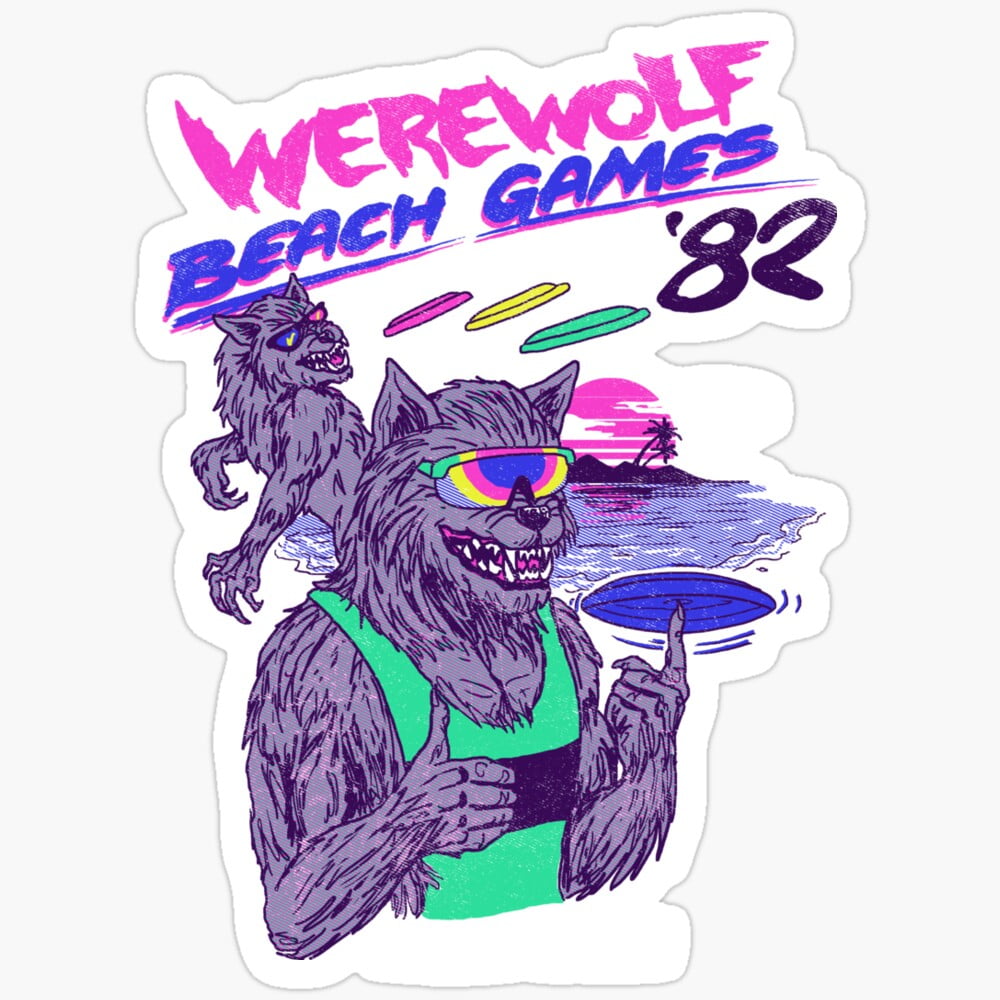 Werewolf Beach Games Sticker Phone Decal Water Bottle Stickers Car ...