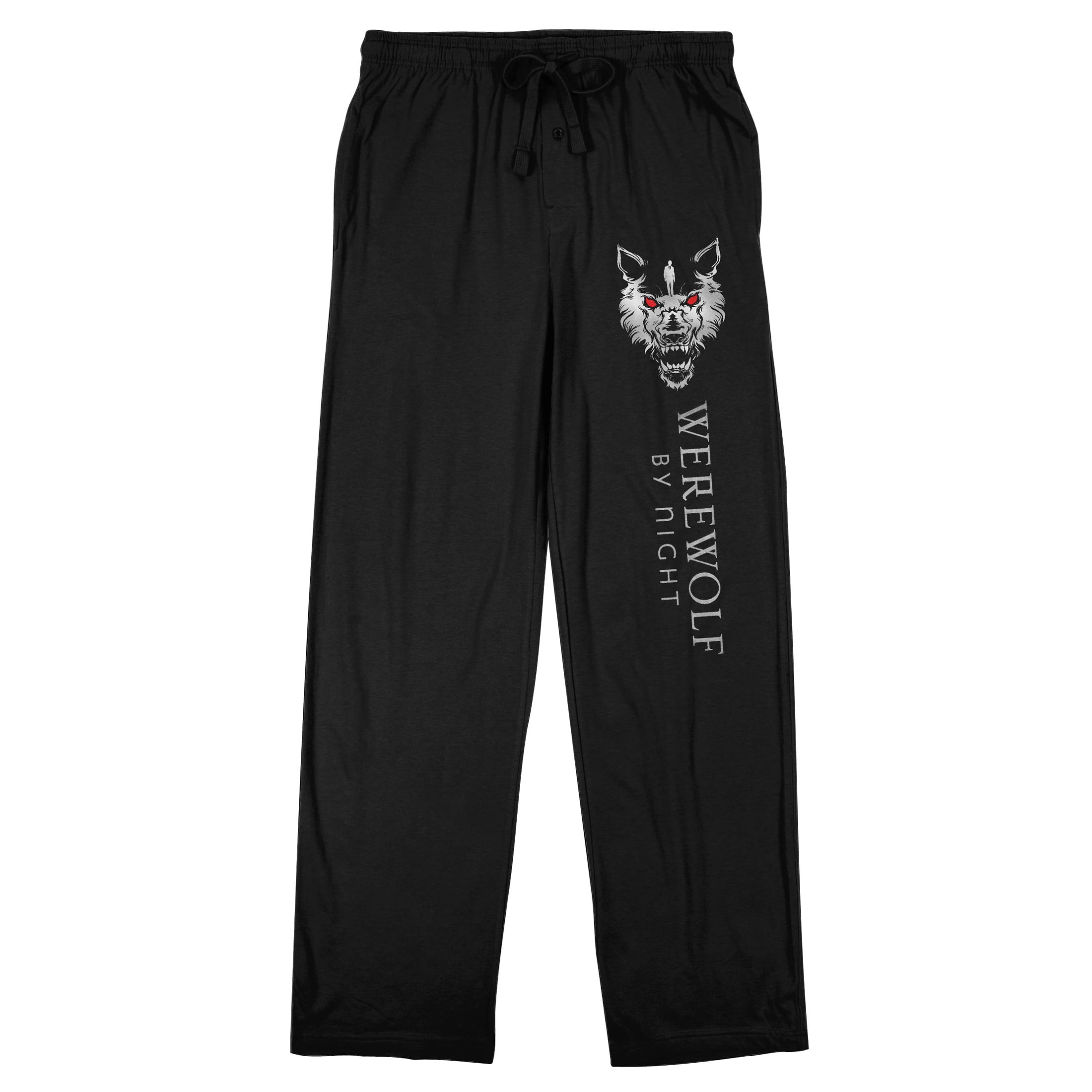 Werewolf By Night Disney+ Werewolf Head Men's Black Sleep Pajama Pants ...