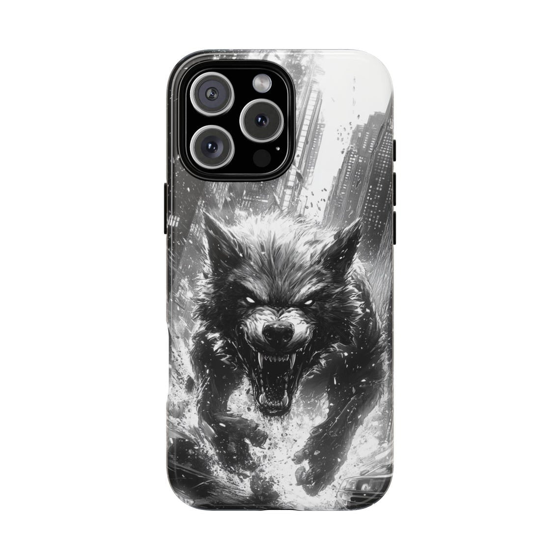 Werewolf City Night Wolf Comic Style Illustration Phone Case for iPhone ...