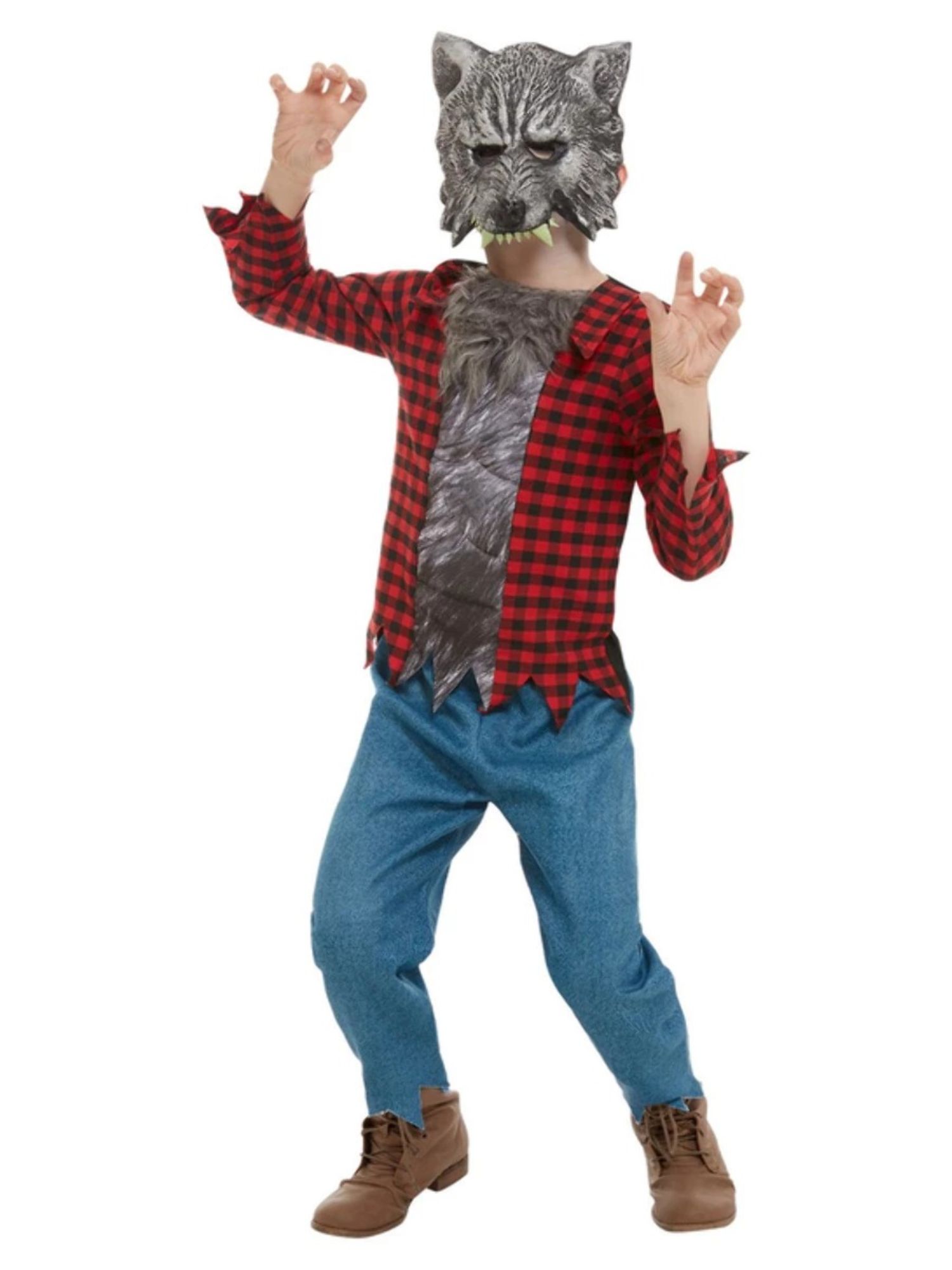 Werewolf Costume Child Red Halloween Fancy Dress Large Male Kids Party ...