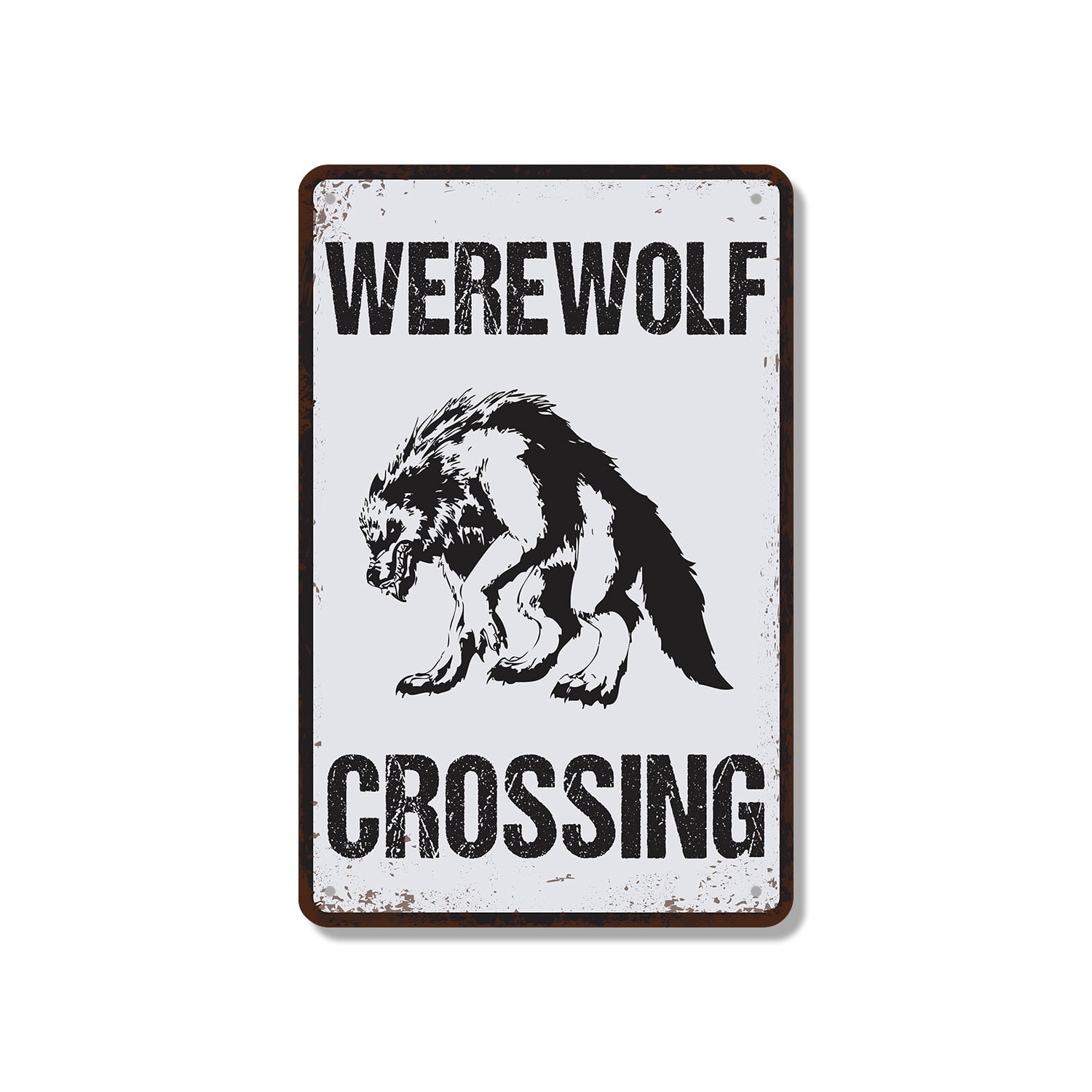 Werewolf Crossing 10 Inch x 14 Inch Novelty Aluminum Metal Sign Howl ...