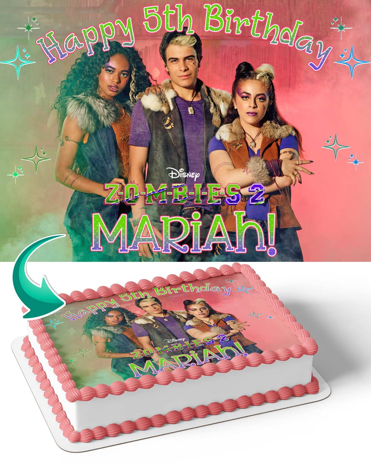 Werewolf Disney Zombies Edible Image Cake Topper Personalized Birthday ...