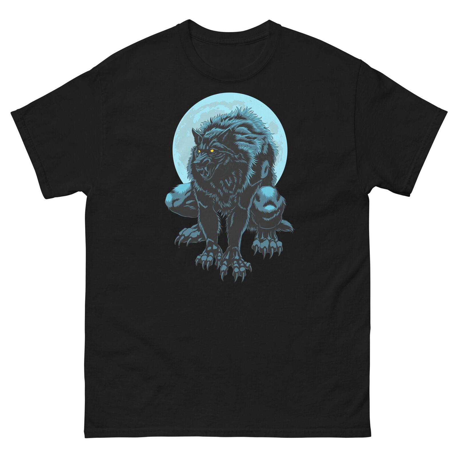 Werewolf Dogman Cryptids Monster Creature Full Moon Men's Classic Tee ...