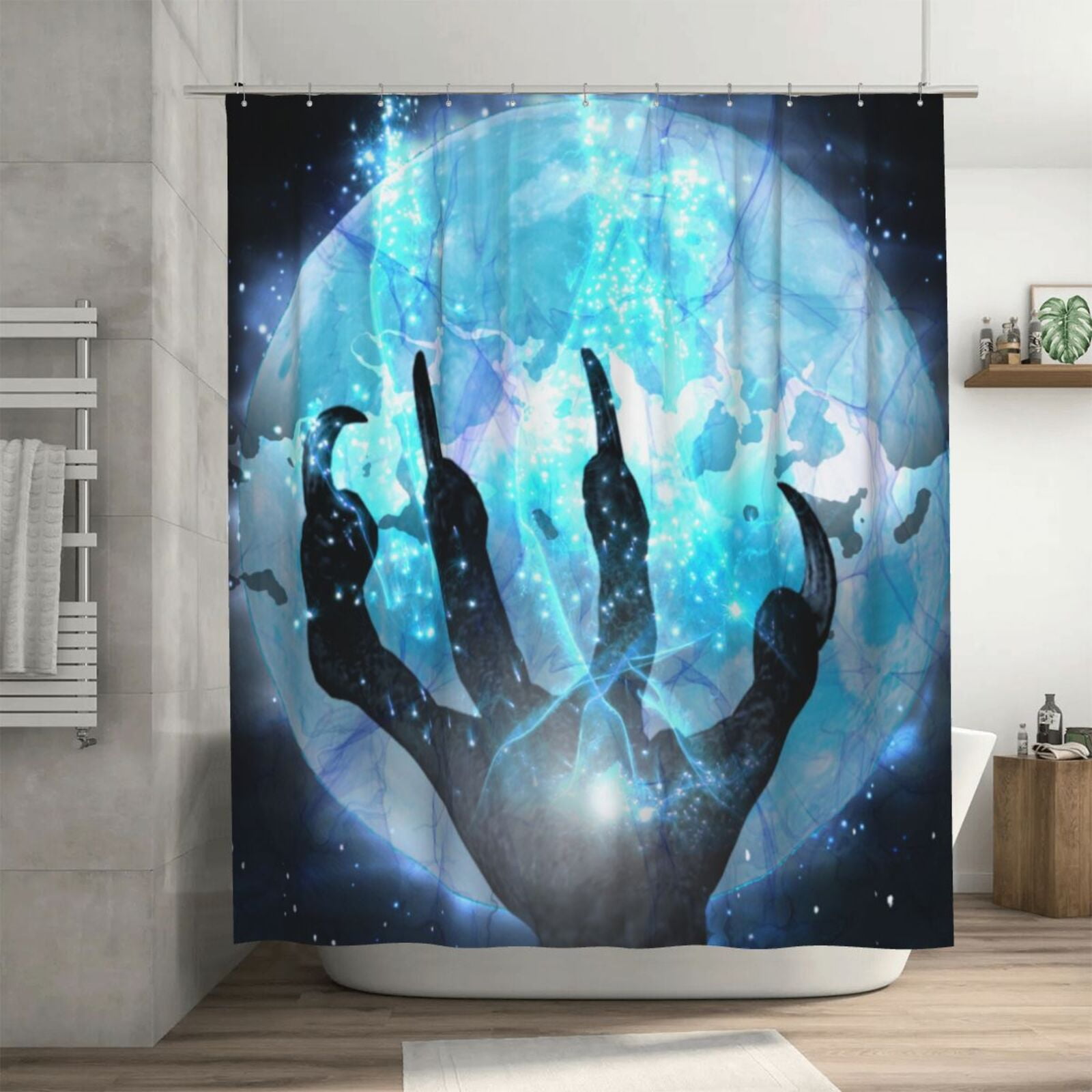 Werewolf Full Moon Pattern Shower Curtain, Halloween Monster Beast ...