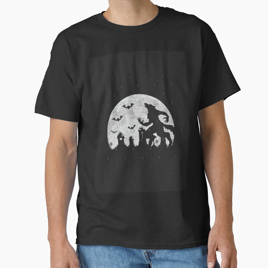 Werewolf Full Moon Vintage Retro Night Beast Transformation Tee Unisex ...