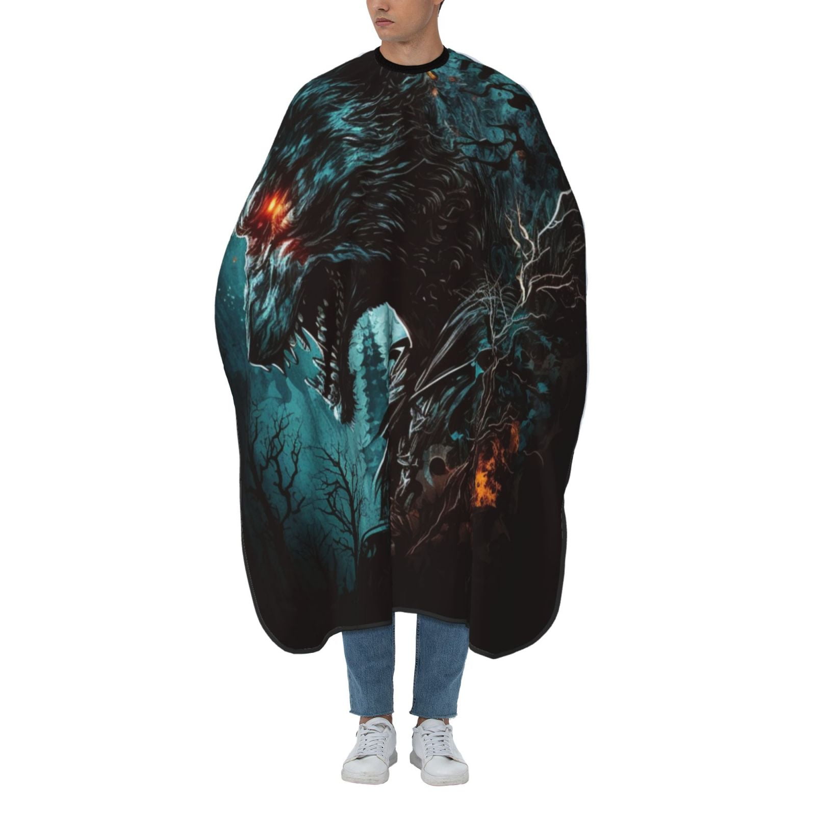Werewolf Howling Night Cool Wolf Hair Cut Hairdressing Cape Apron ...